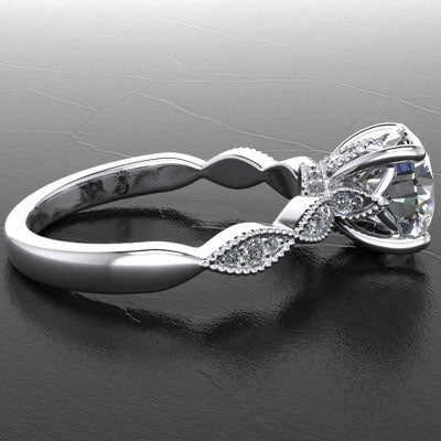 Style 103307: Diamond Scalloped Engagement Ring With Milgrained Edges – Joseph Schubach Jewelers