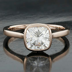 Style 103335: The Boston Bezel Cushion Cut Engagement Ring With Leaf U ...